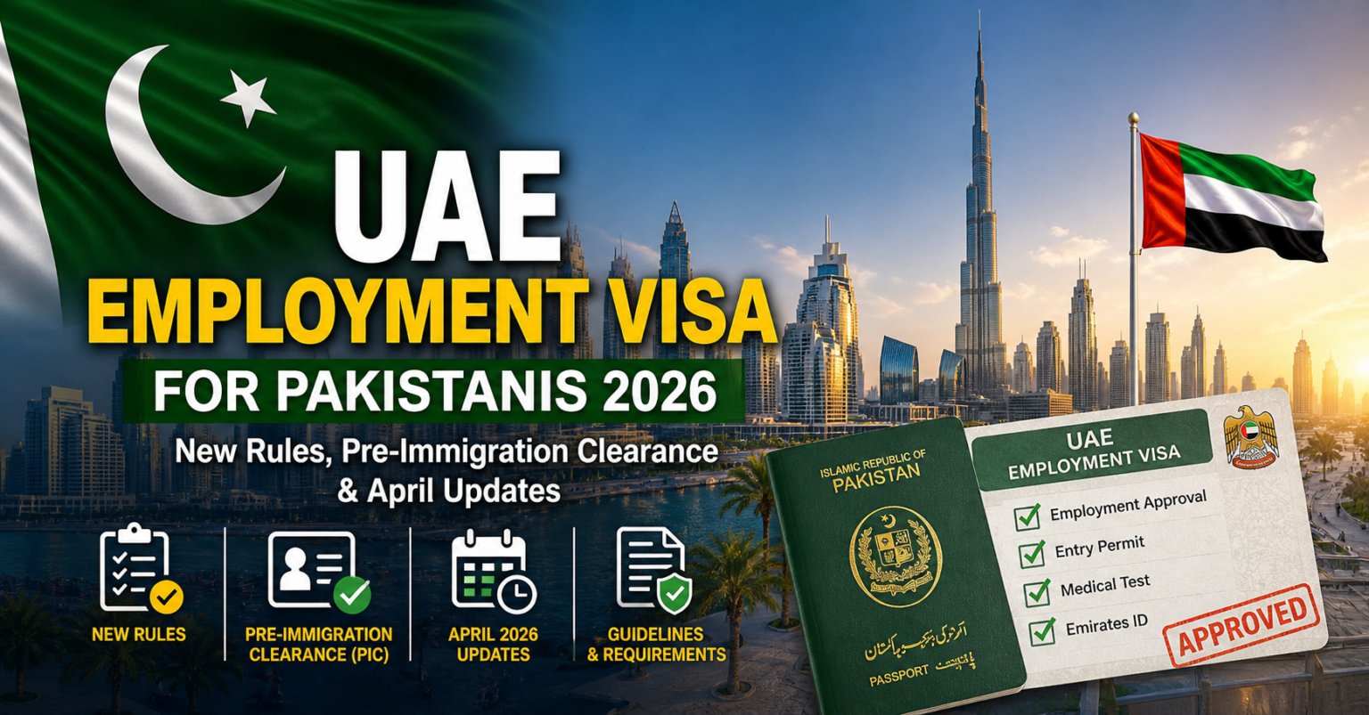 UAE Employment Visa for Pakistanis 2026 April Updates